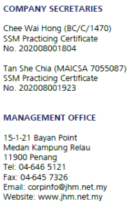 JHM Consolidation Berhad